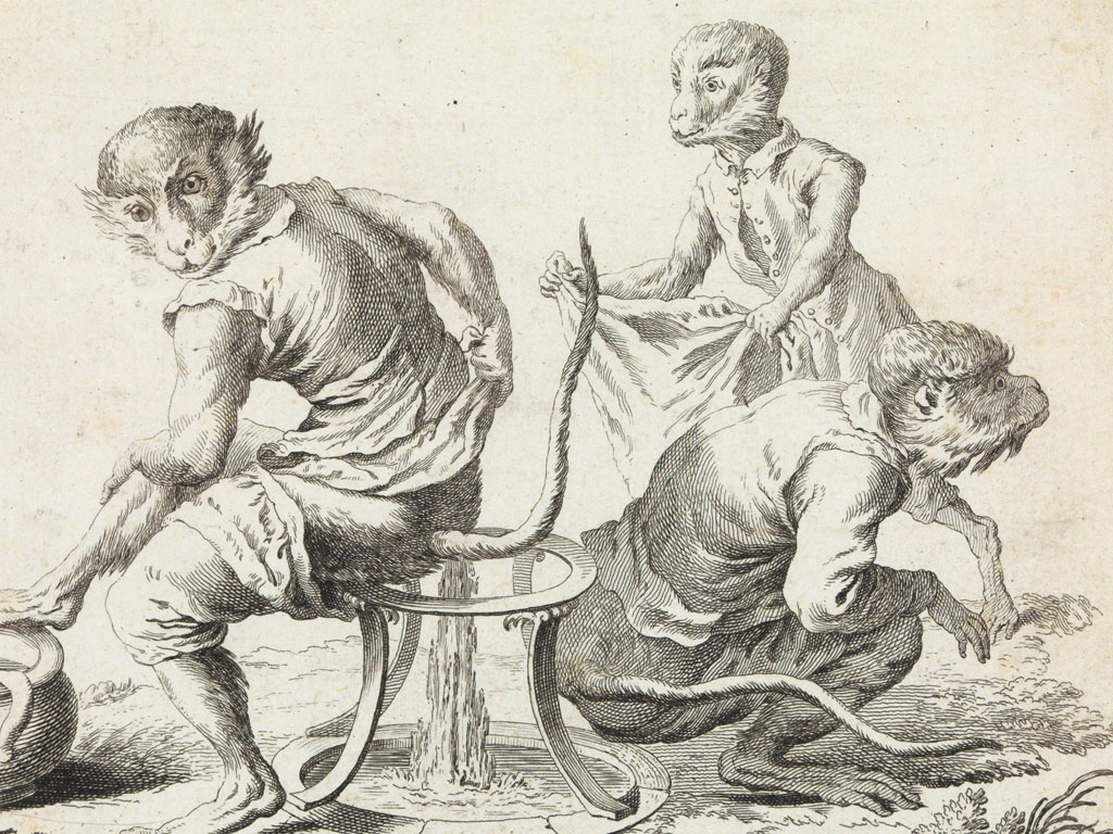 Singerie Carriage Painting